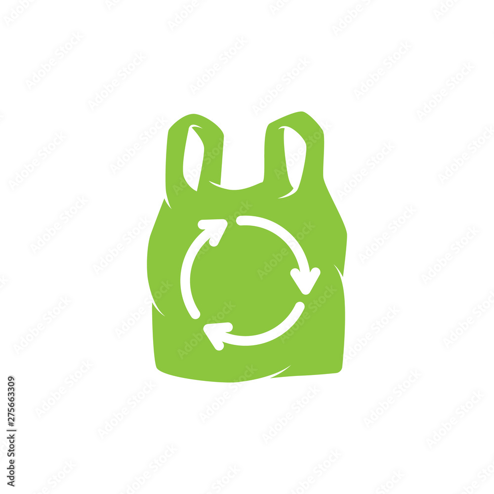 Recycle plastic bag icon vector logo template vector de Stock | Adobe Stock