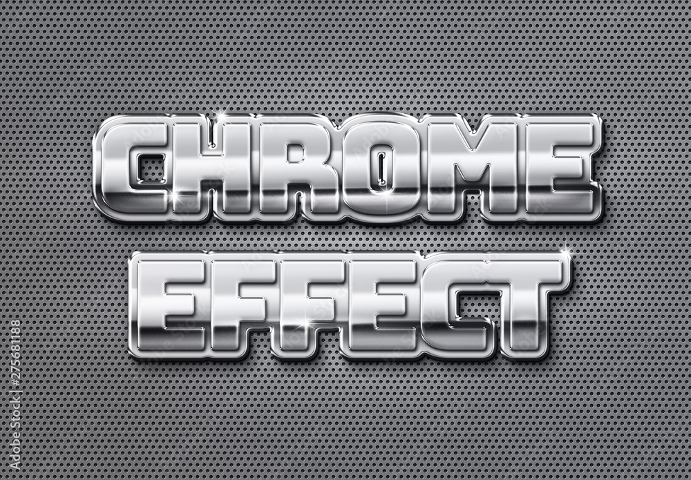 Chrome Metal Text Effect Stock Template | Adobe Stock