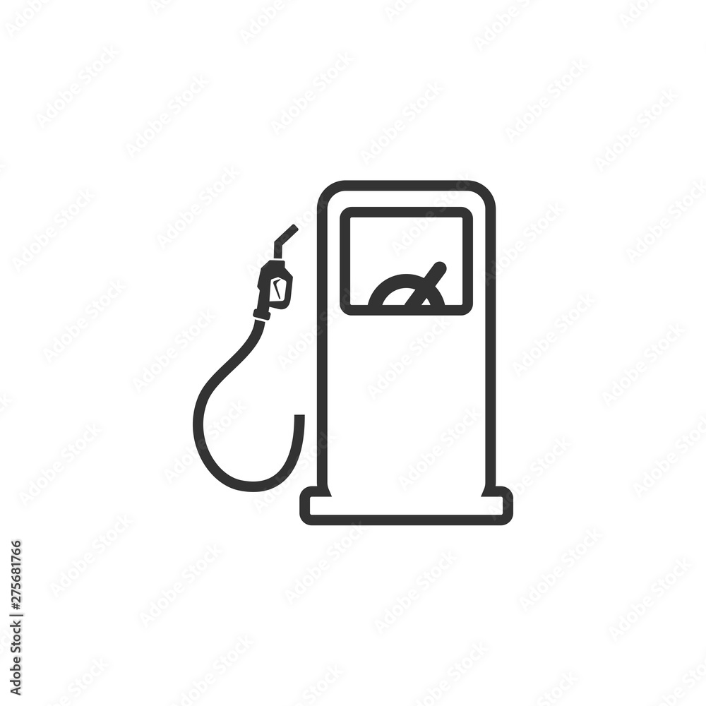 gas station icon template black color editable. gas station symbol ...
