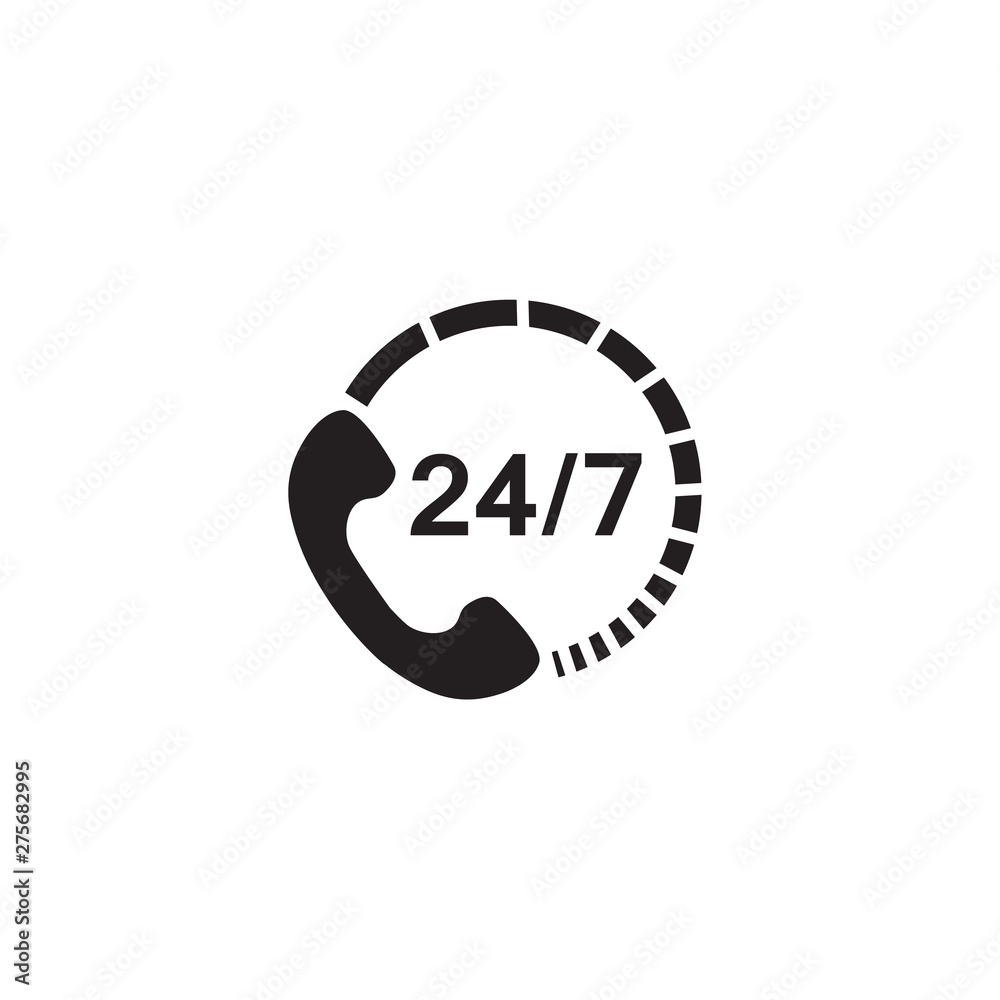 24 7 call center support icon vector de Stock | Adobe Stock
