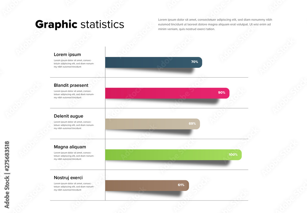 Informative Table Layout with Horizontal Colored Chart Stock Template ...