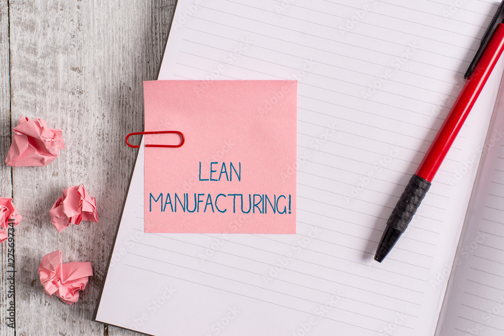 Word writing text Lean Manufacturing. Business photo showcasing Waste ...