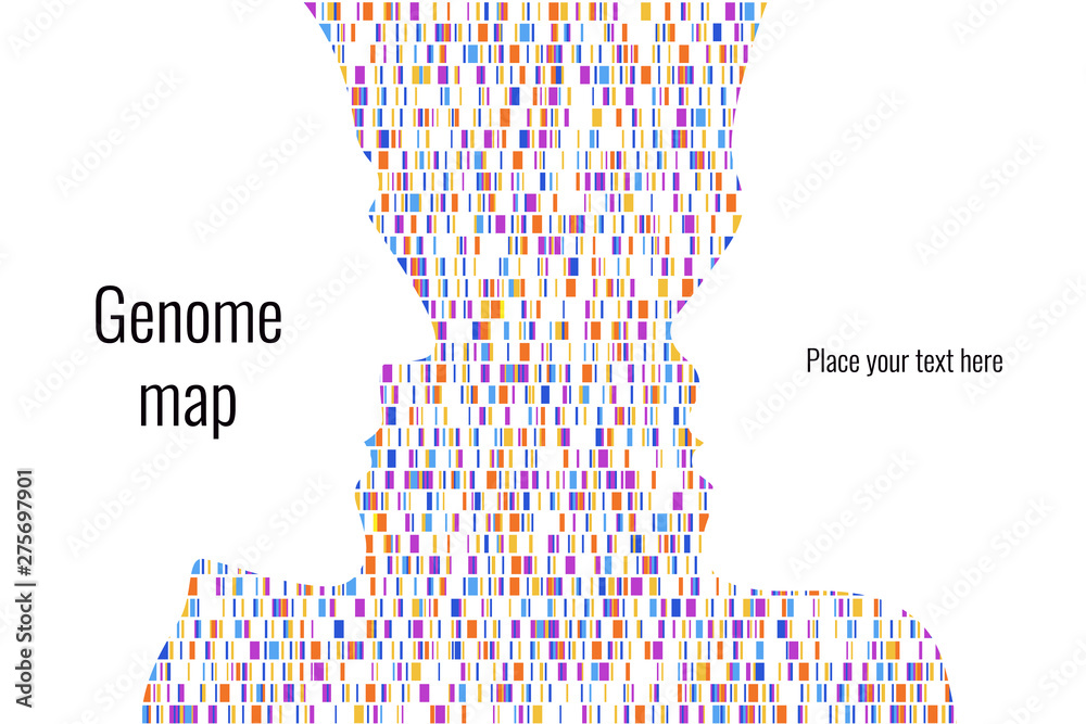 Dna test infographic. Vector illustration. Genome sequence map ...