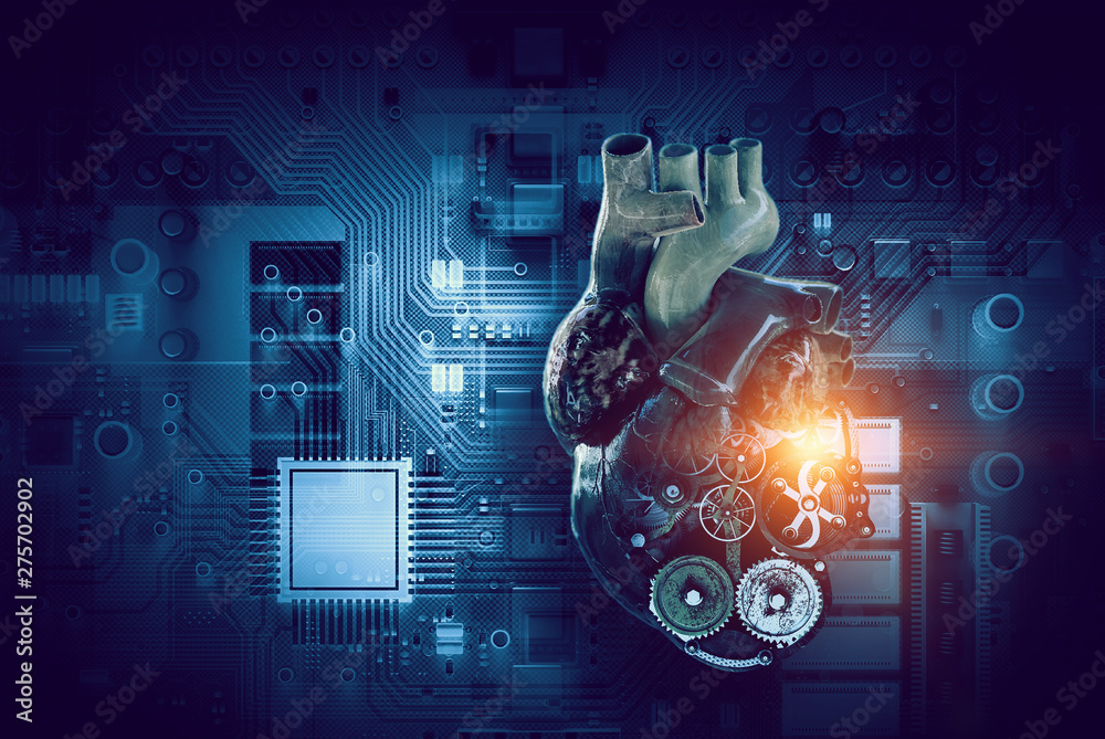 Anatomic heart made with gears and mechanic parts Stock Photo | Adobe Stock