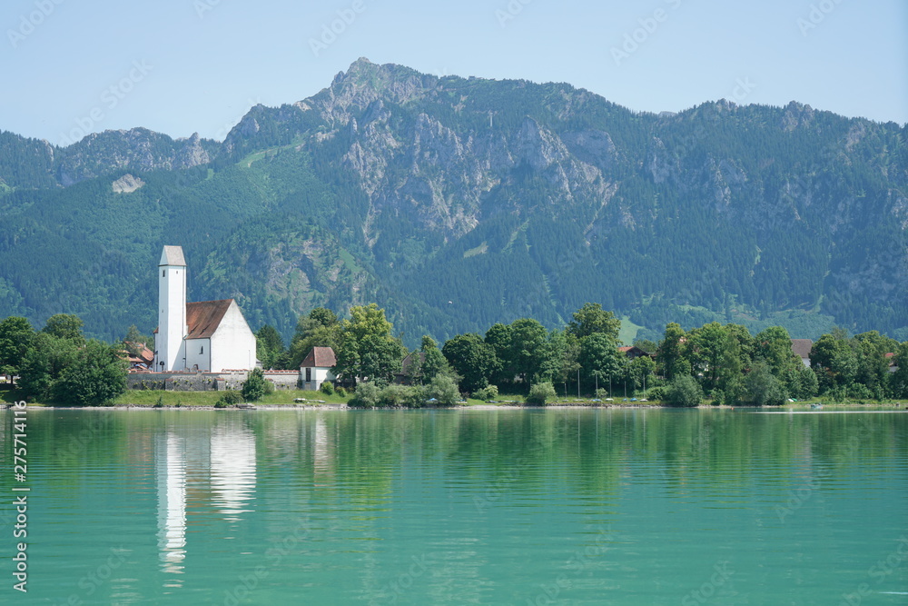 Forggensee is in Bavaria and on the shore Ludwig the Bavarian king ...