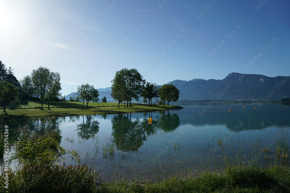 Forggensee is in Bavaria and on the shore Ludwig the Bavarian king ...