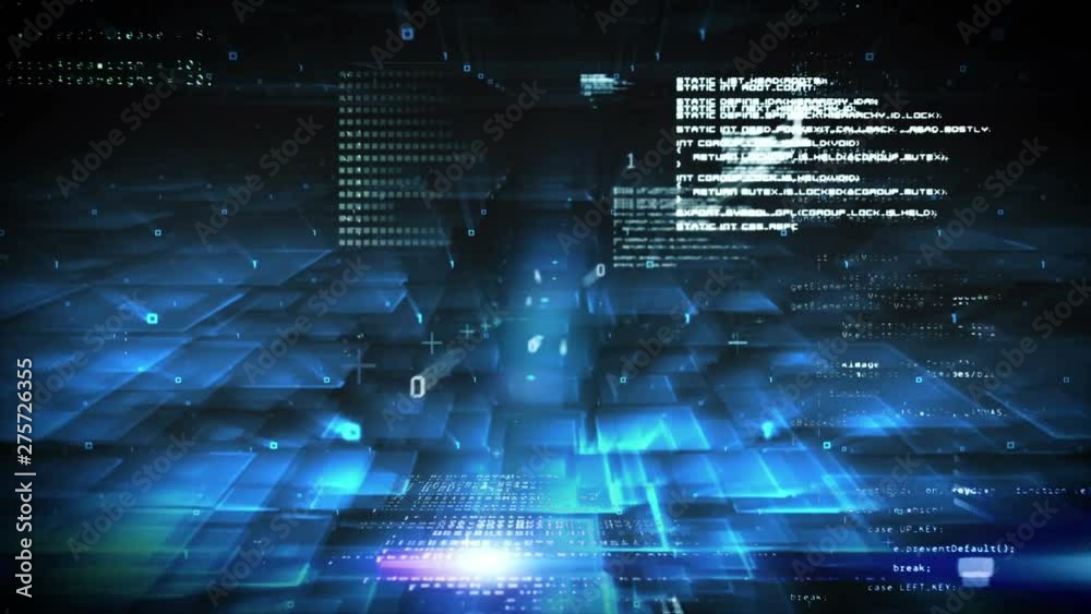 Glowing screen with program codes and binary codes Stock Video | Adobe ...