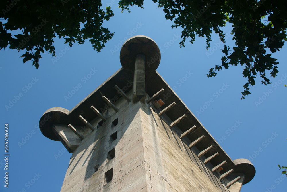 Flakturm or Anti aircraft tower located in the Augarten in Vienna ...