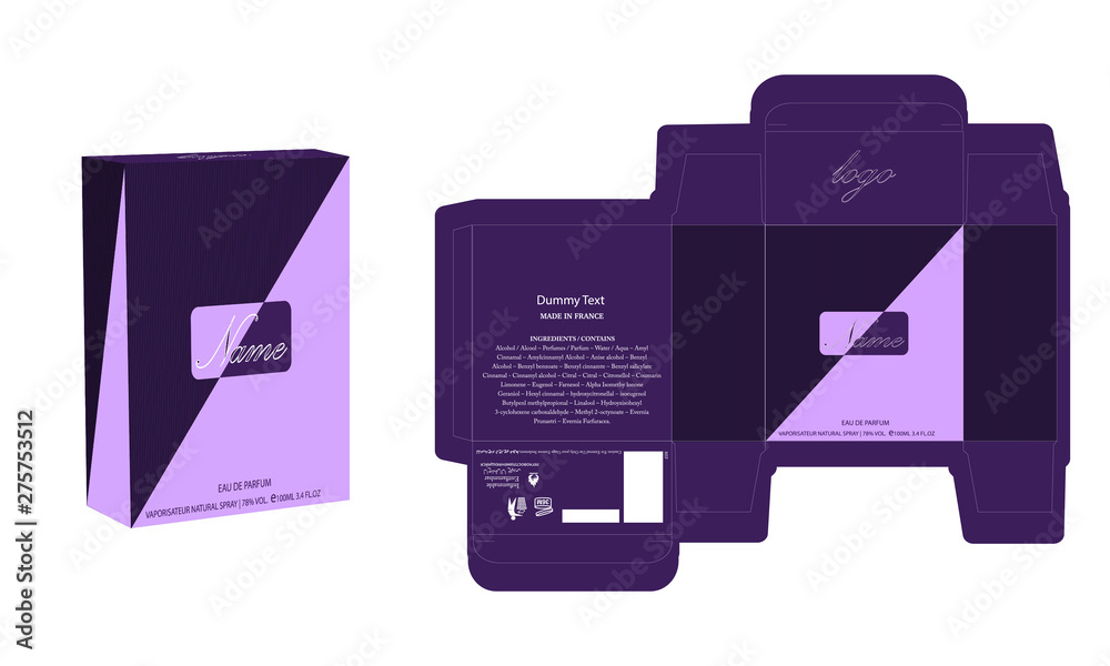 Packaging design, perfume luxury box design template and mockup box ...