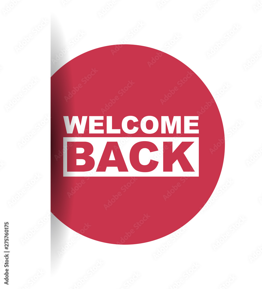 red vector banner welcome back Stock Vector | Adobe Stock