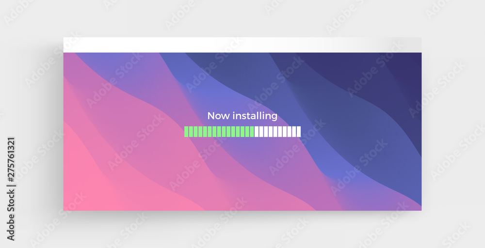 Loading process screen. Installing app or software. Progress loading ...