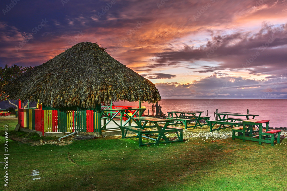 Jamaican sunset - 3 Dives Point, Negril, Jamaica Stock Photo | Adobe Stock