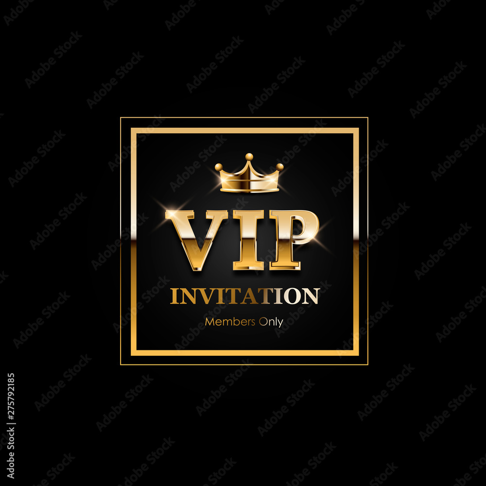 Premium VIP banner with gold elements and crown Stock Vector | Adobe Stock