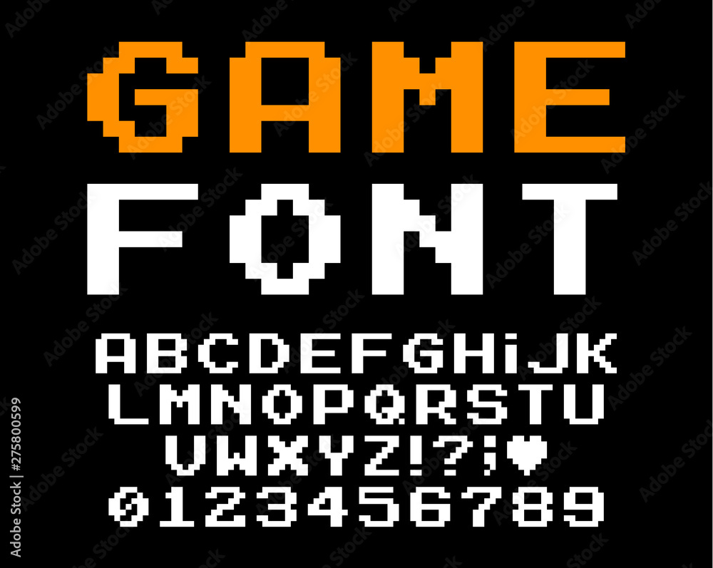 Stockvector Set of vector letters in retro style. Game design. Font of ...