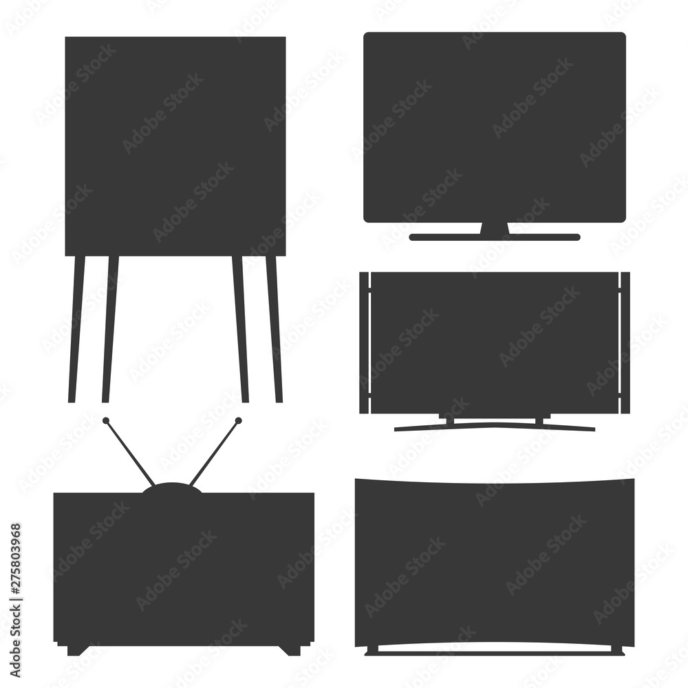 Vetor de TV vector screen lcd monitor and notebook, tablet computer ...