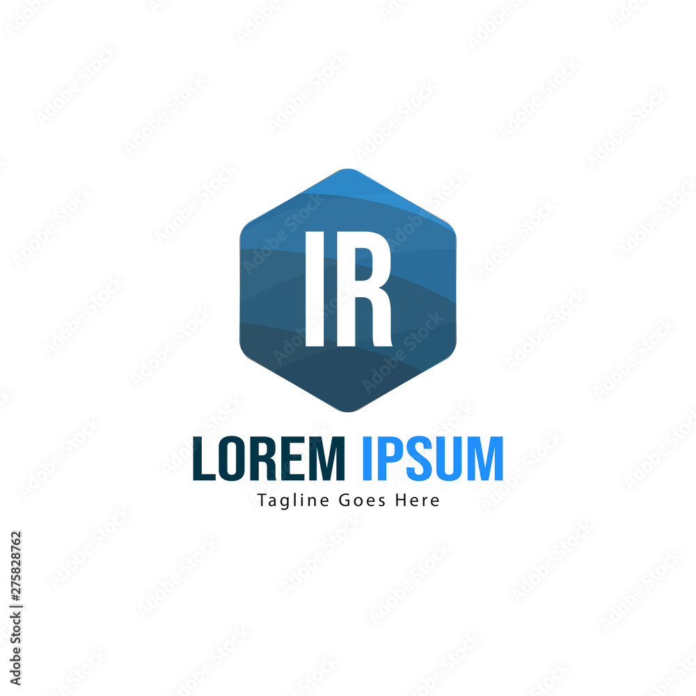 Initial IR logo template with modern frame. Minimalist IR letter logo ...