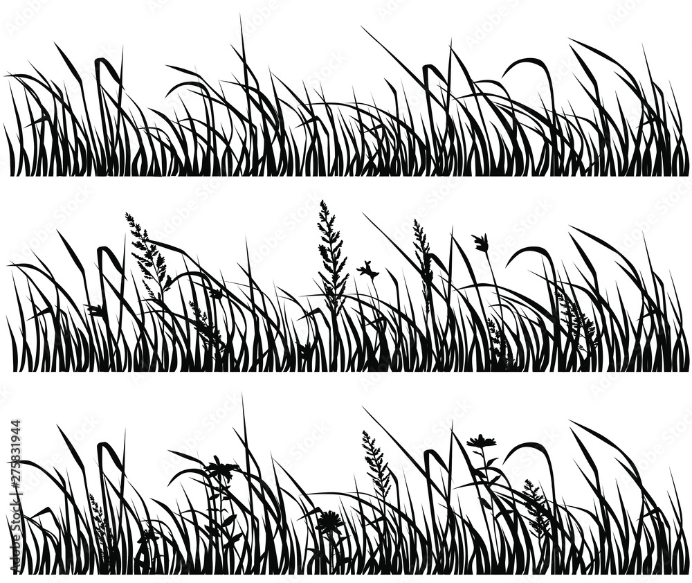 Black And White Grass Background Clipart