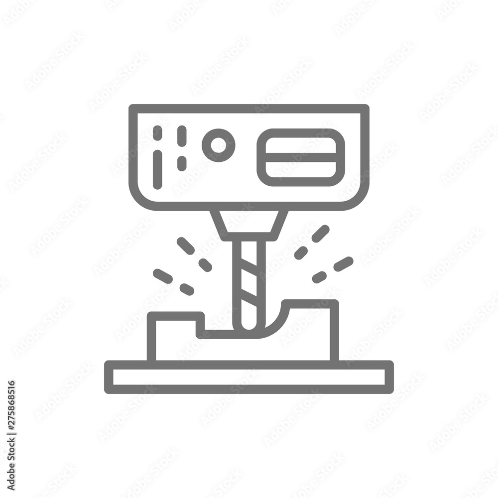 Laser engraving machine, cnc milling machine line icon. Stock Vector ...
