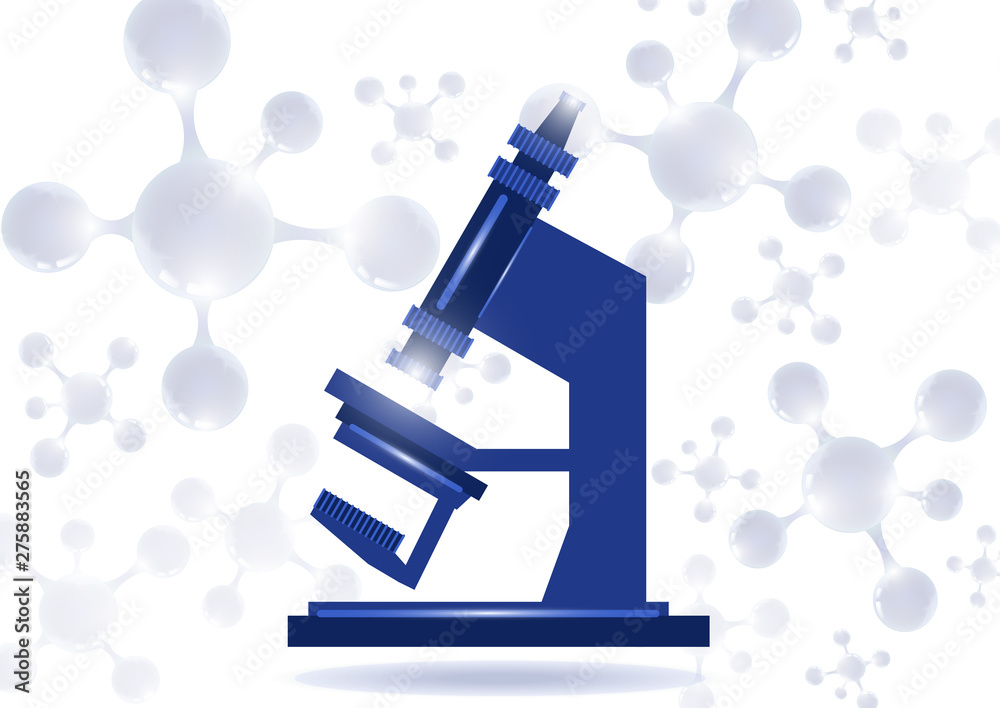 Abstract microscope background with the study of bacteria, molecules ...
