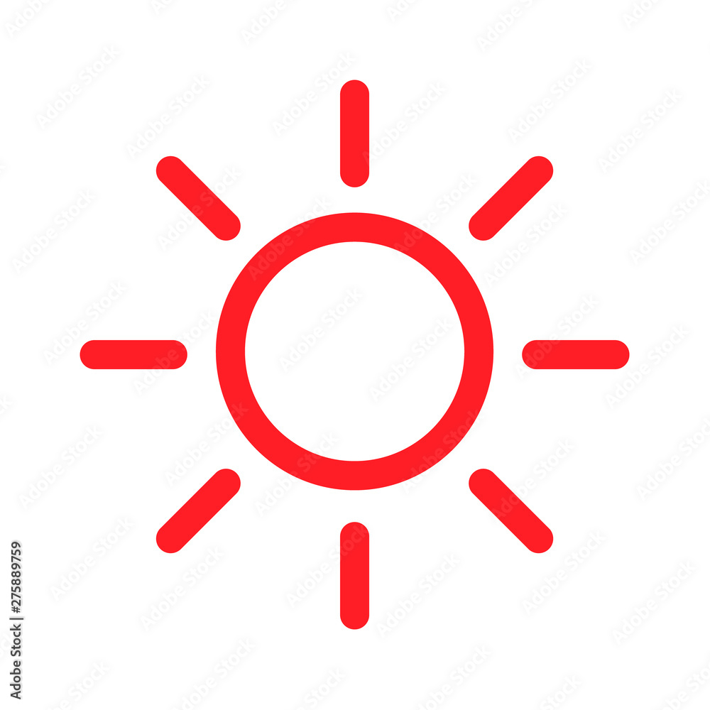 Brightness intensity icon. Isolated vector symbol on white background ...