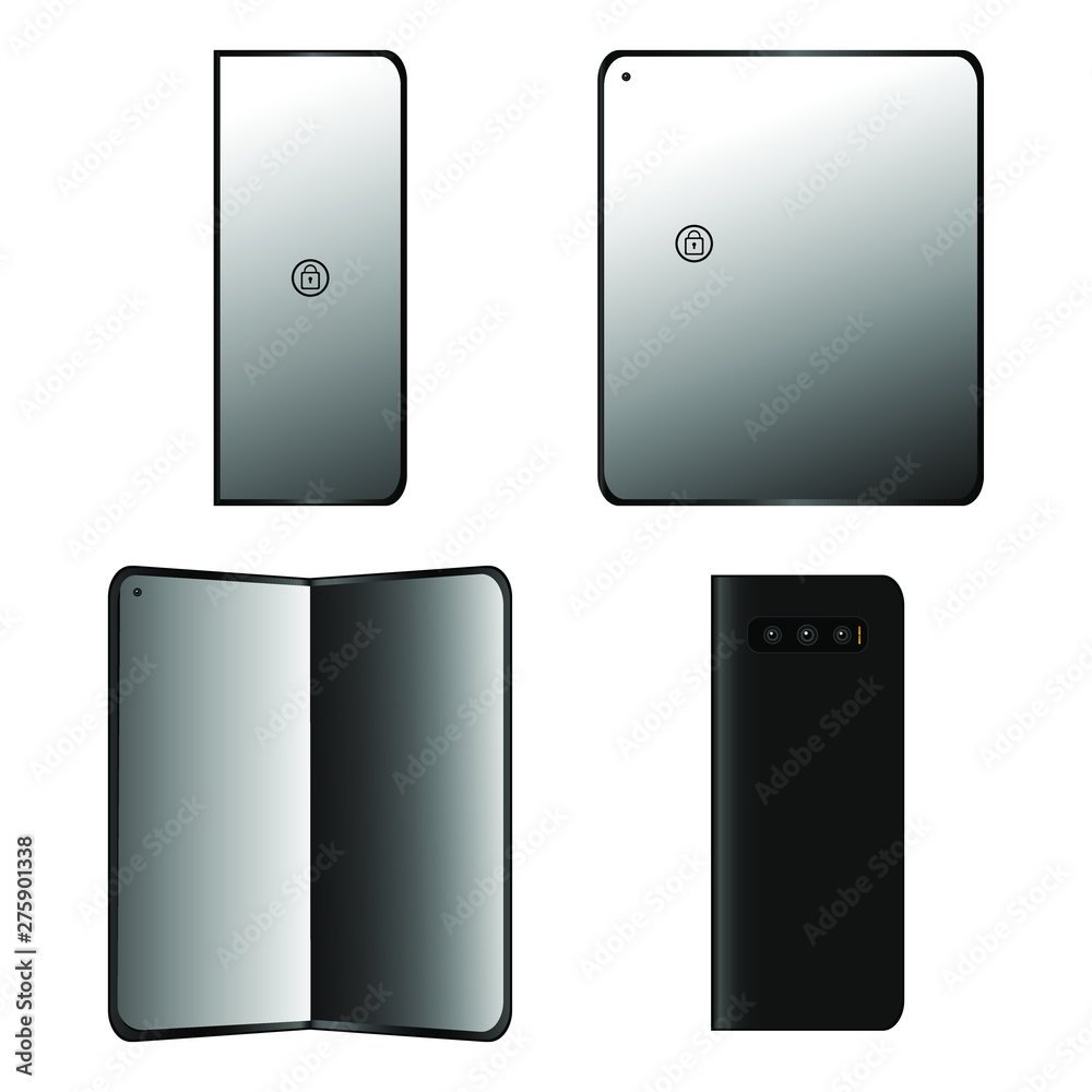 Foldable Mobile Phone. Smartphone with large screen and display is ...