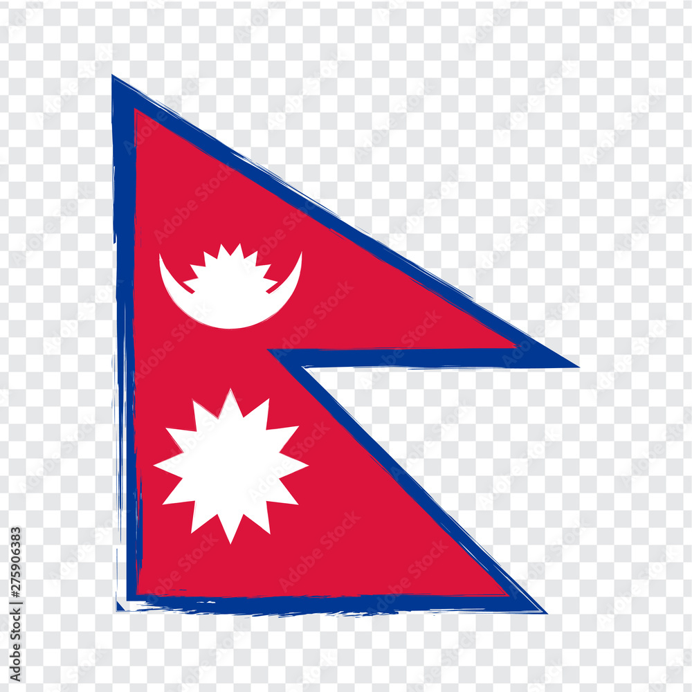 Flag of Nepal from brush strokes. Flag Nepal on transparent background ...