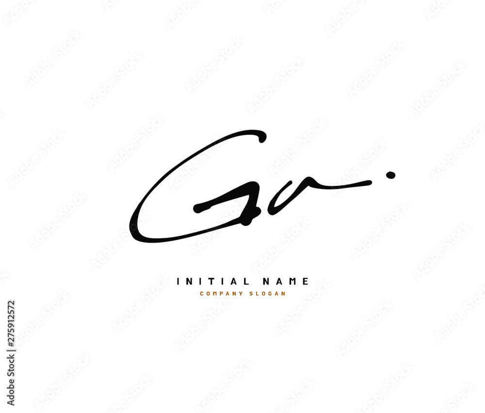 G A GA Beauty vector initial logo, handwriting logo of initial ...