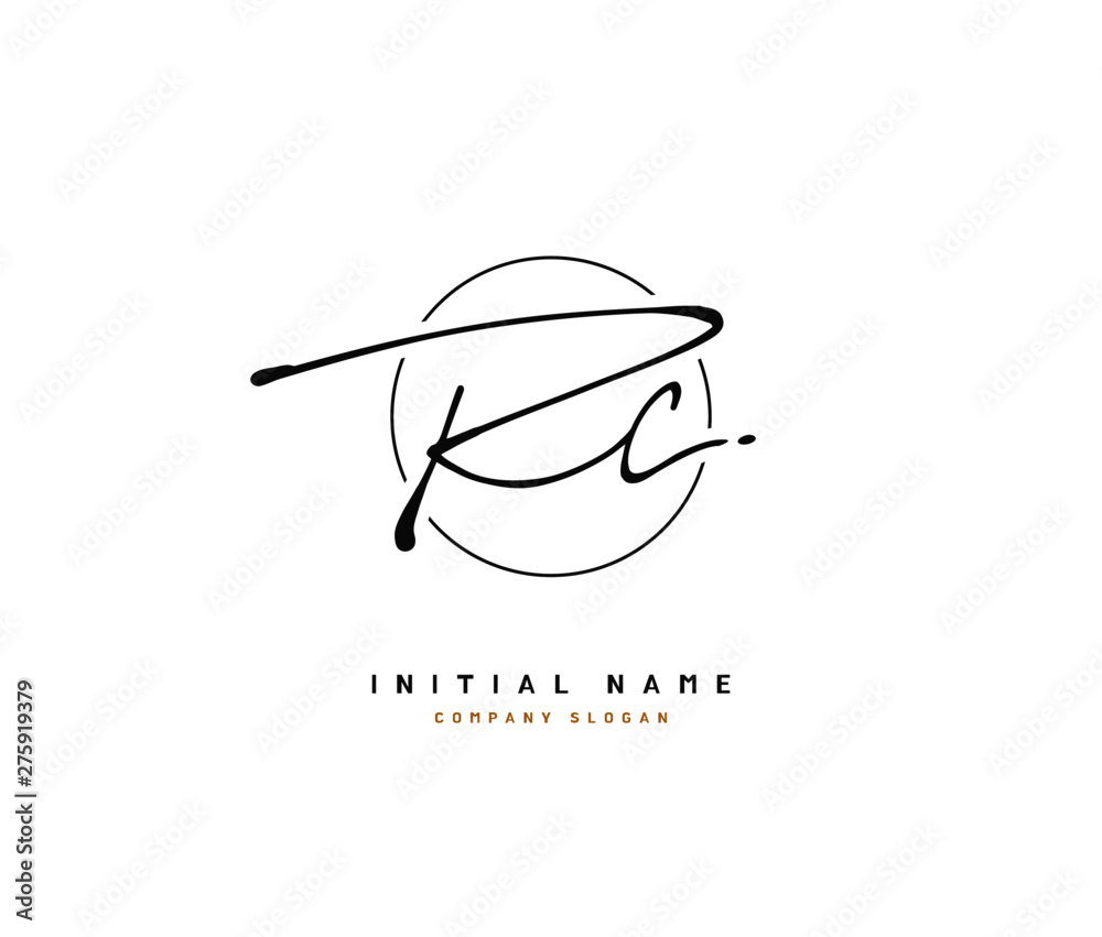 R C RC Beauty vector initial logo, handwriting logo of initial ...