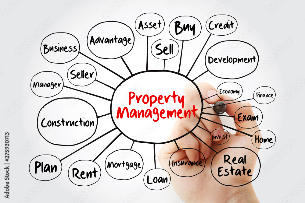 Property Management mind map flowchart with marker, business concept ...