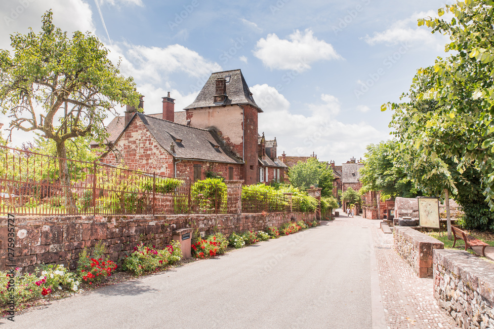 Collonge la Rouge, one of the most beautiful villages of France Stock ...