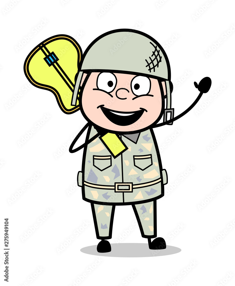 Holding a Guitar and Saying Hello with Hand Gesture - Cute Army Man ...
