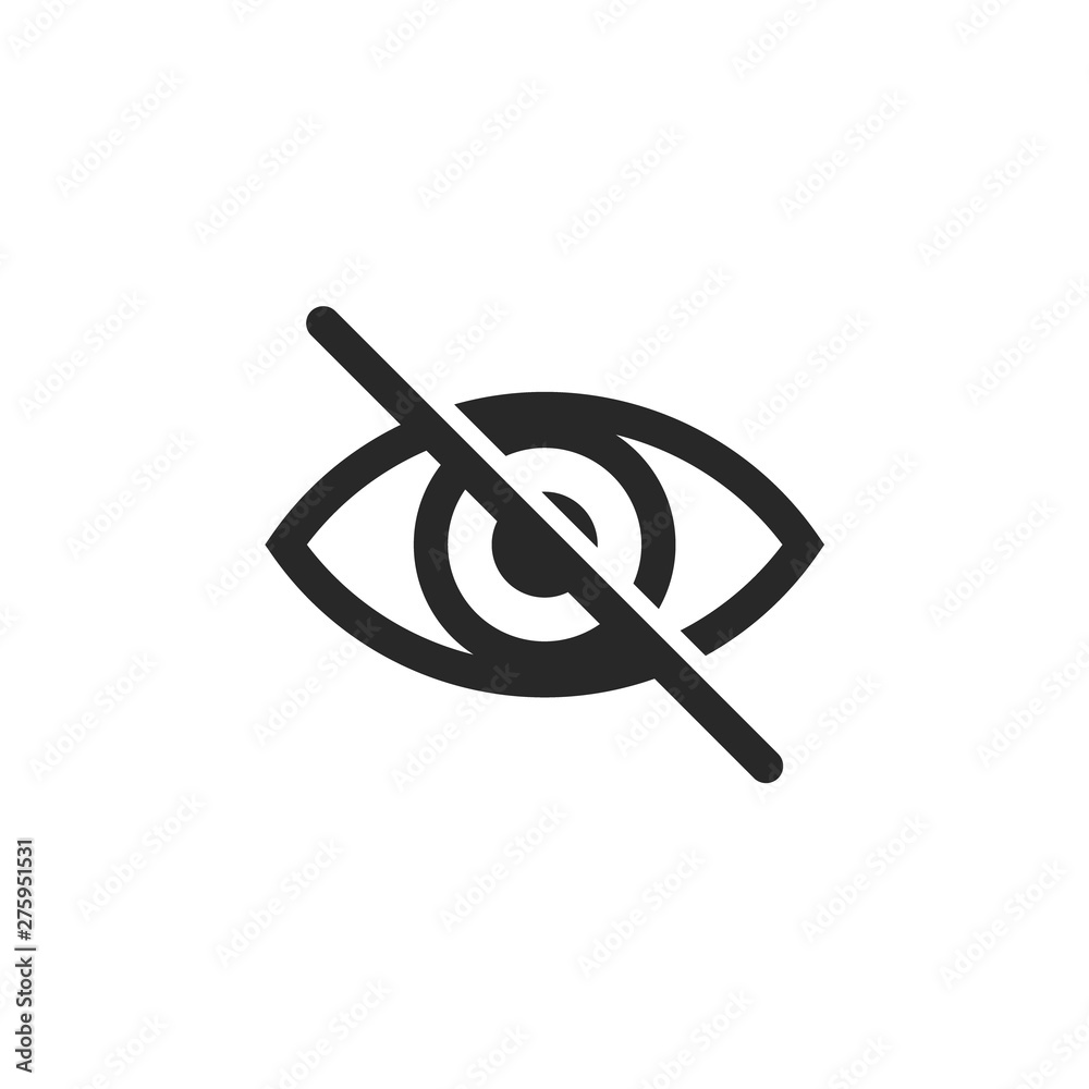 No eye icon. Vector. Isolated. Stock Vector | Adobe Stock
