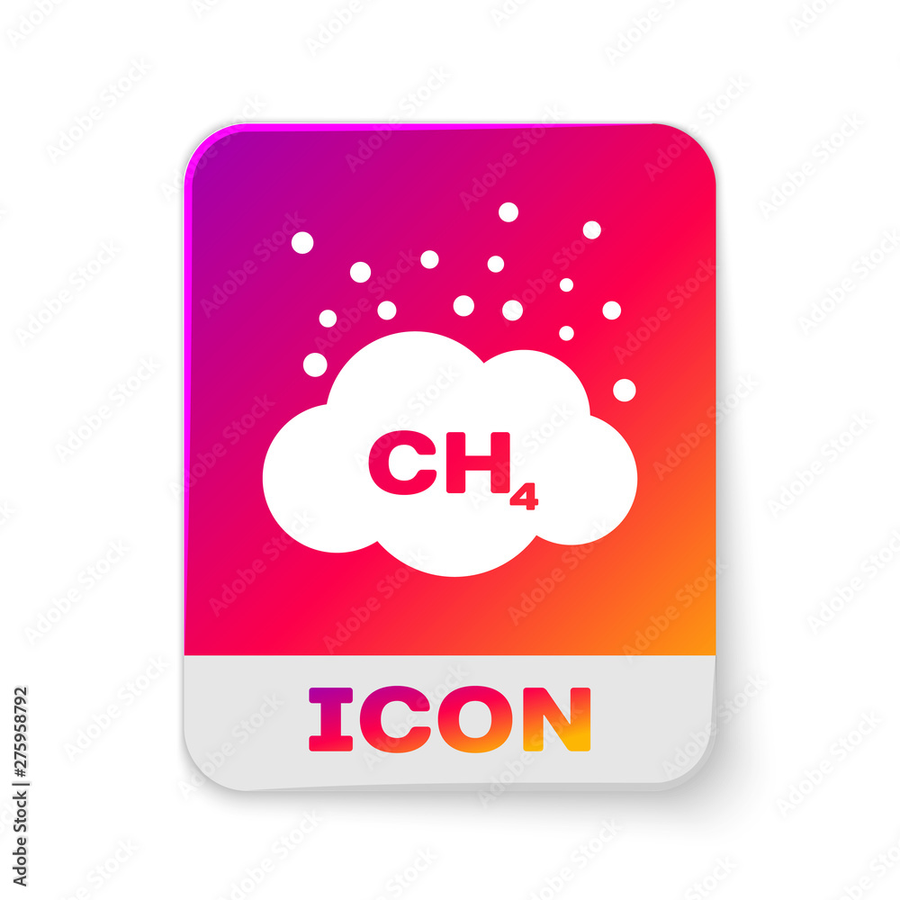 White Methane emissions reduction icon isolated on white background ...