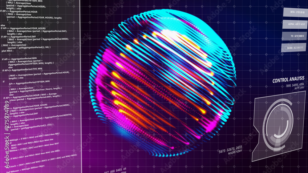 HUD digital Screen monitor display metaverse dashboard background ...