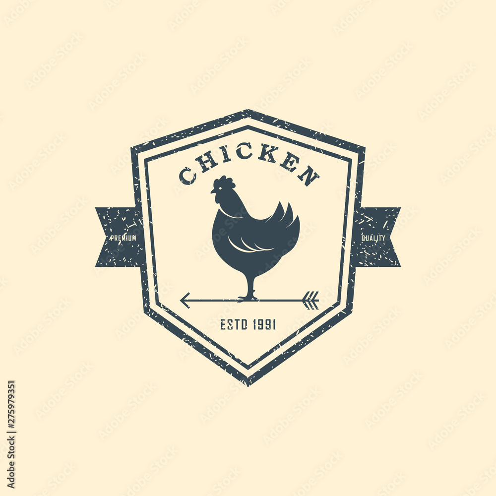 Premium chicken logo. Labels, badges and design elements. Retro style ...