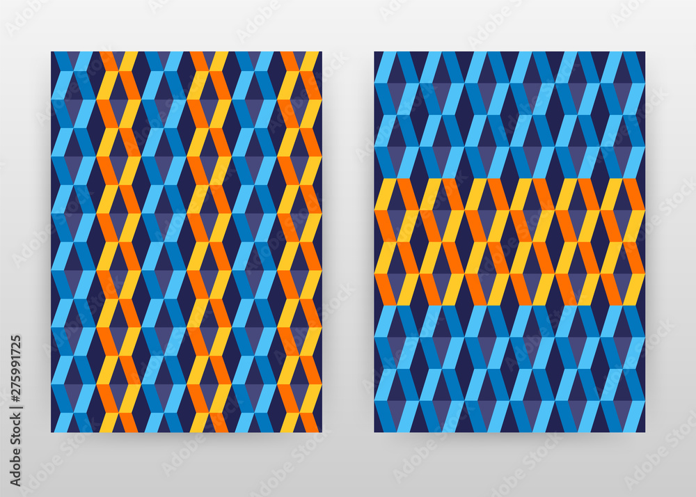 Blue orange geometric pattern shapes business background design for ...