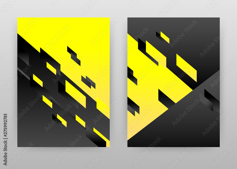 Yellow and black geometric abstract design for annual report, brochure ...