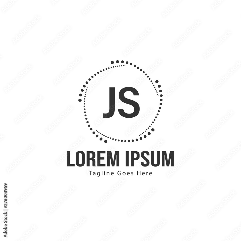 Initial JS logo template with modern frame. Minimalist JS letter logo ...