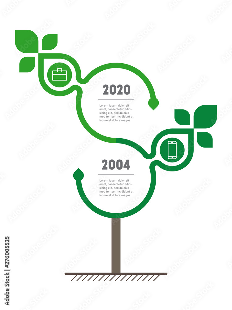 Vertical Timeline infographics. The sustainable development and growth ...