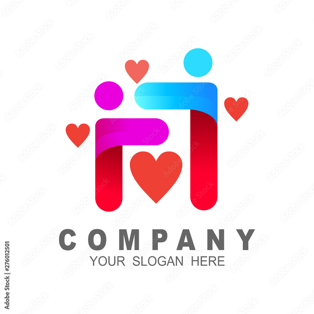people's logos are hugging, human logo Stock Vector | Adobe Stock