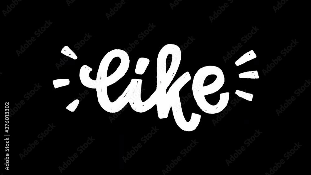 Animated handwritten word Like on transparent background. Web term for ...