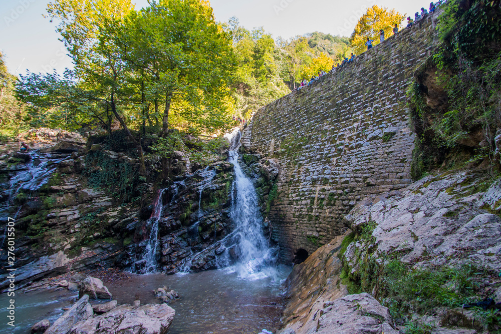 Karasu mineral river waterfall, Sakarya, Turkey (Turkish Karasu Maden ...