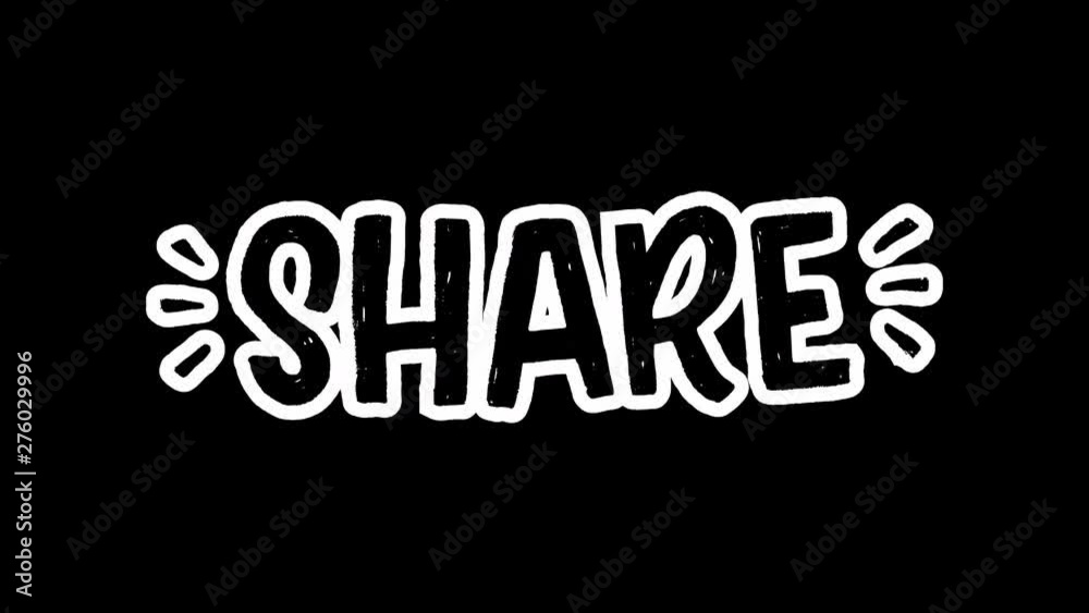 Vibrating hand drawn lettering phrase Share in ultra HD footage ...