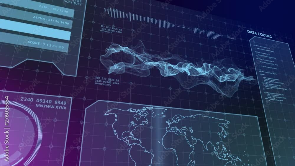 HUD digital computer screen monitor display dashboard background. Smart ...