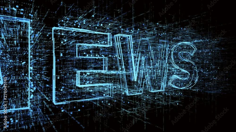 4k news animated word tag cloud;text design animation.The Matrix style binary computer code ...