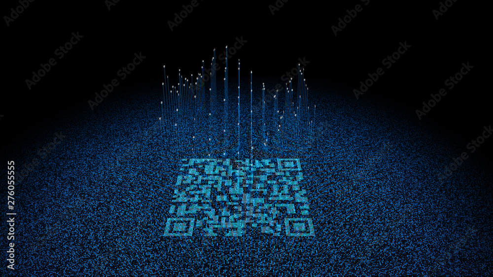 Digital Technology QR Code, Network Identification and Connection Stock ...