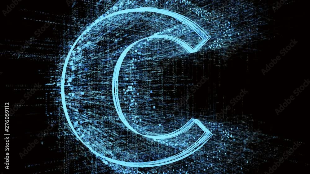 Vidéo Stock 4k C Programming language word tag cloud;binary computer ...