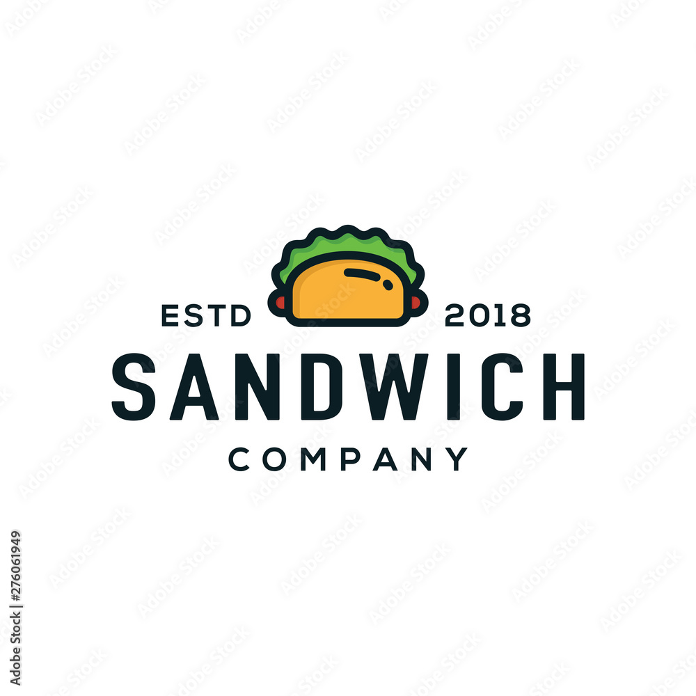 Sandwich logo design vector. Stock Vector | Adobe Stock