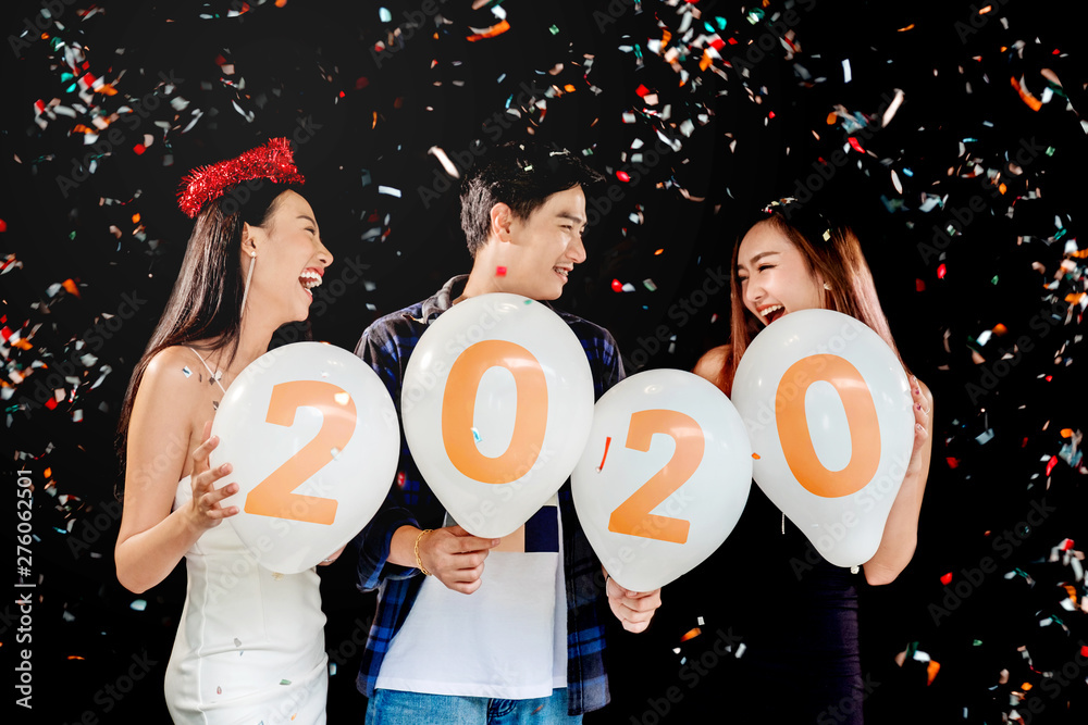 2020 Newyear party ,celebration party group of asian young people ...