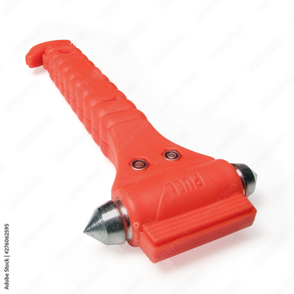 Holder with an emergency tool designed to break safety glass and to cut ...